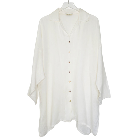 Puro Lino | Tops | Puro Lino Linen Oversized Top Blouse Shirt Os Off ...